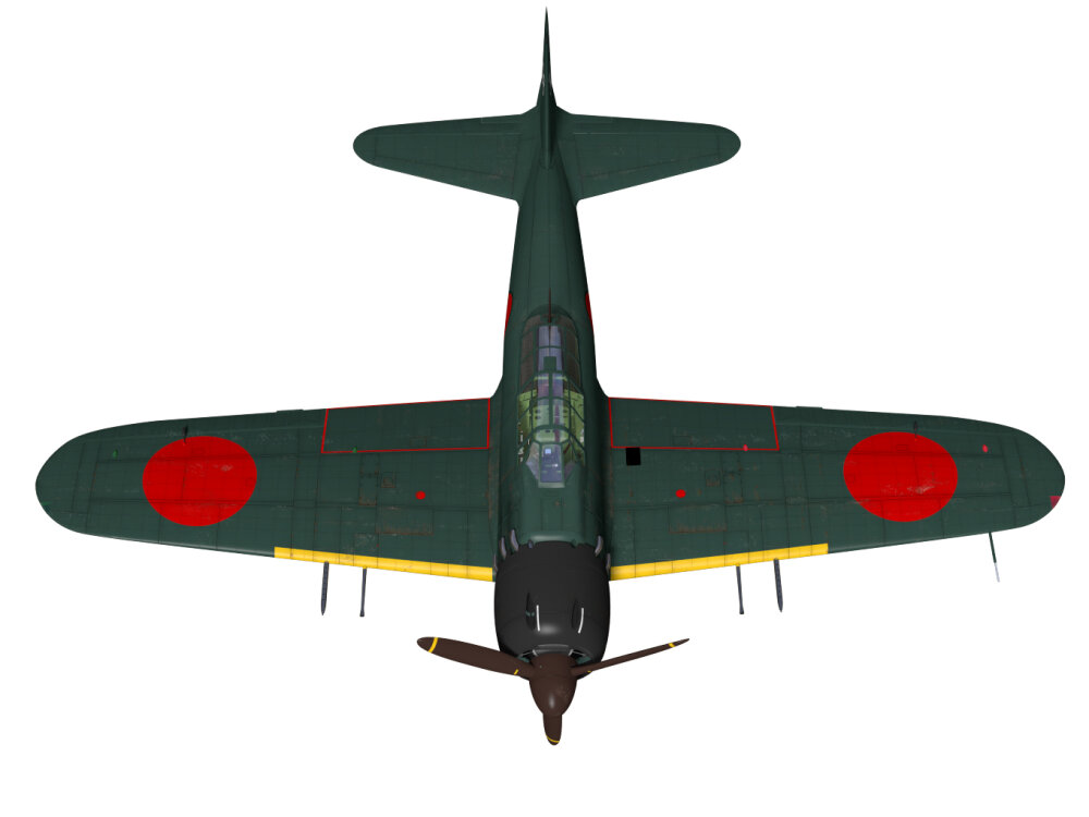 A6M5c Zero Fighter Type 52 Hei 3D model - Download Fighter on 3DModels.org