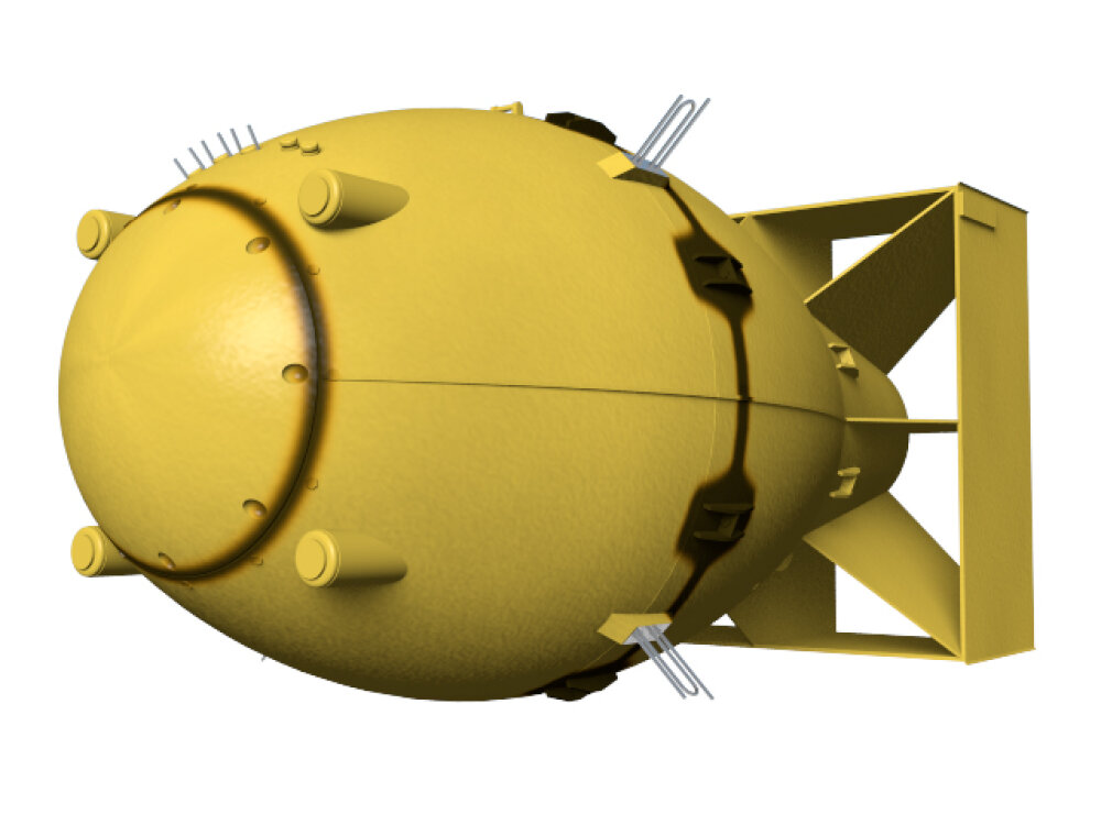 Fat Man Atomic Bomb 3D model - Download Bombs on 3DModels.org