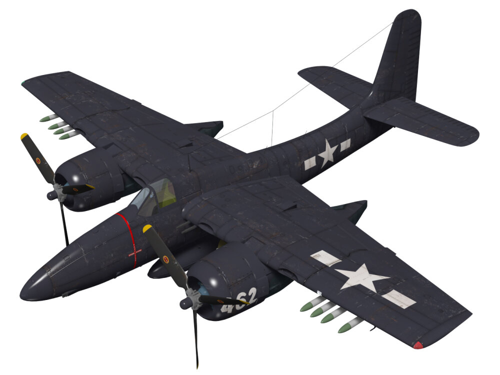 Grumman F7F Tigercat 3D model - Download Fighter on 3DModels.org