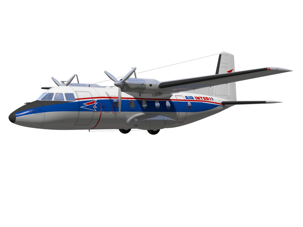 Nord-aviation Nord 262 Frigate 3D model - Download Airliner on 3DModels.org