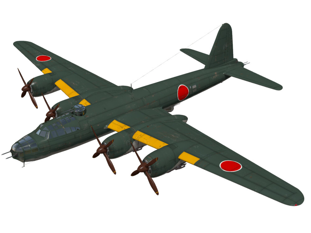 Nakajima G8N Renzan 3D model - Download Bomber on 3DModels.org