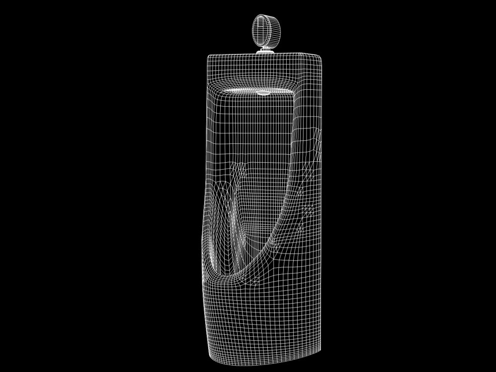 Wall-Mounted Urinal 3D model - Download Bathroom Fixtures on 3DModels.org