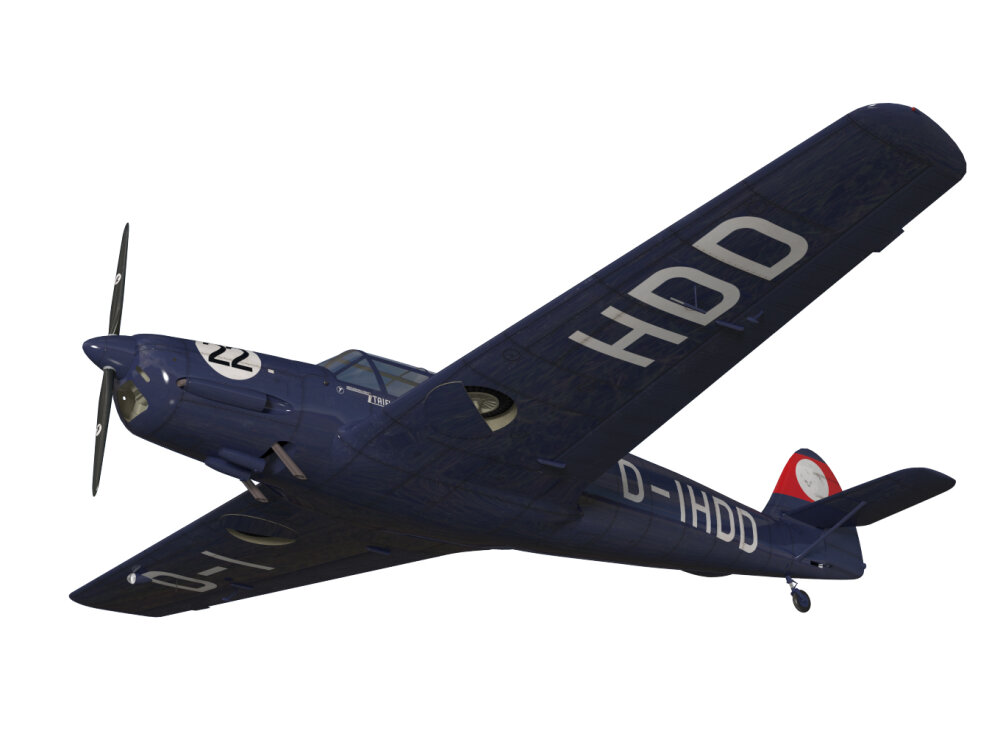 Messerschmitt bf108 Taifun 3D model - Download Light Aircraft on ...