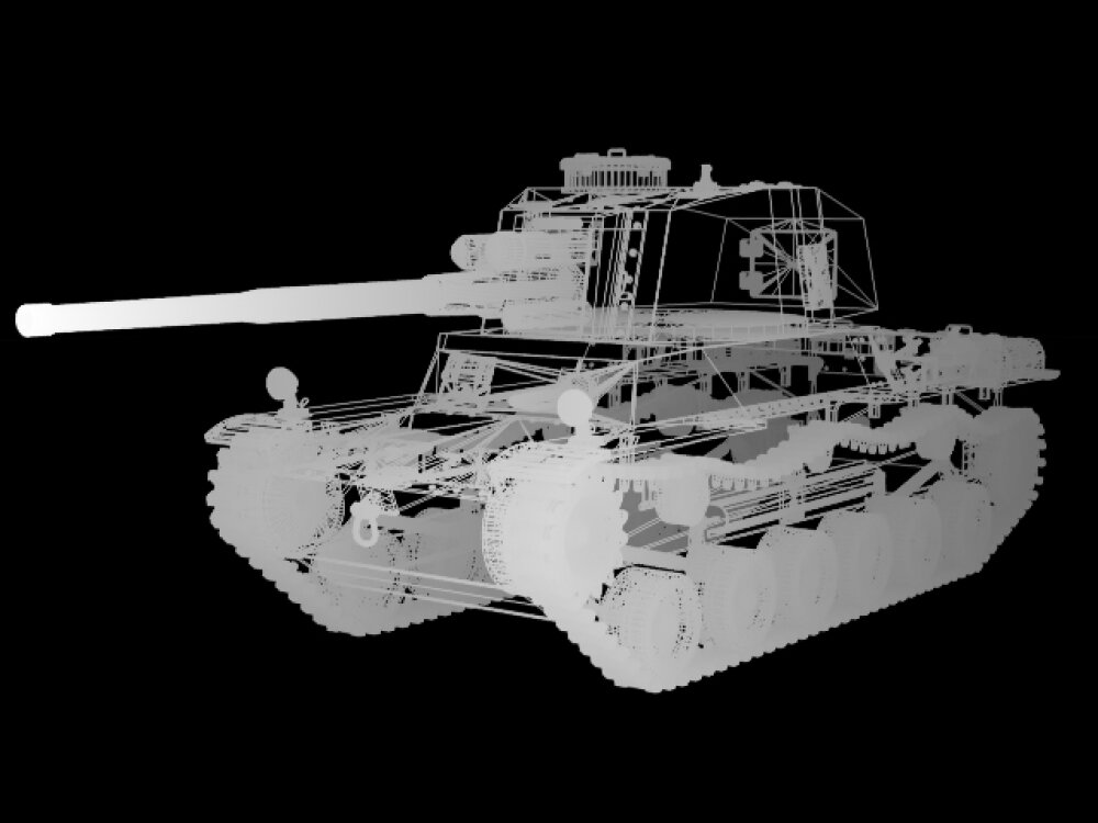 Type 3 Medium Tank Chi Nu Long Barrel Type 3D model - Download Tank on ...