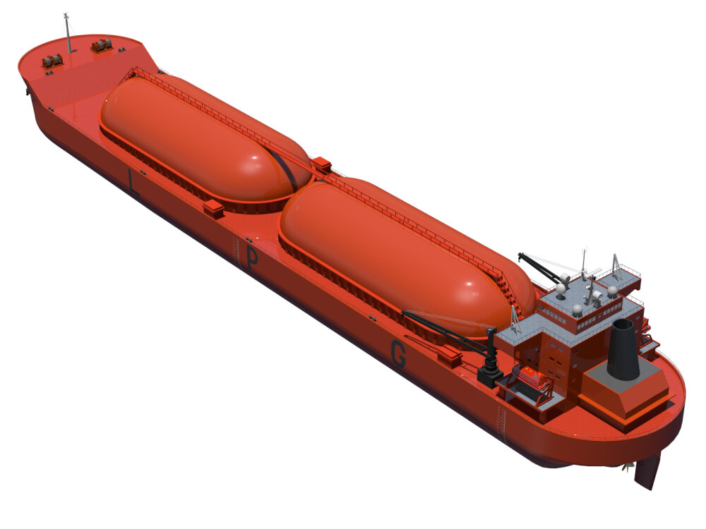 LPG Frachtschiff mit Zwei Kugelförmigen Tanks 3D-Modell - Herunterladen ...