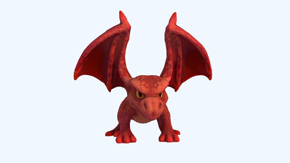 Stylized Dragon with 3 Texture Variations Game Ready 3D model ...