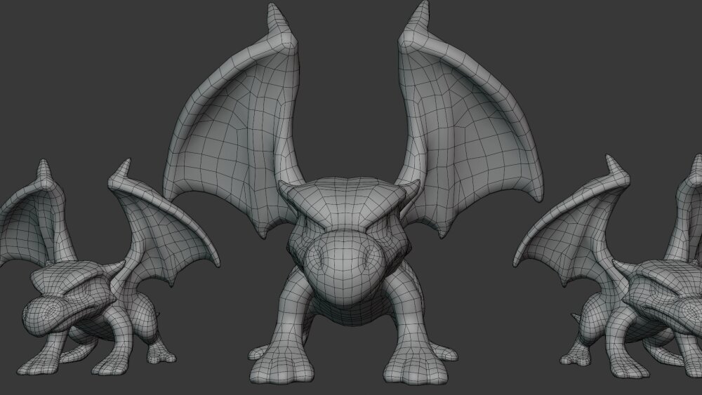 Stylized Dragon with 3 Texture Variations Game Ready 3D model ...