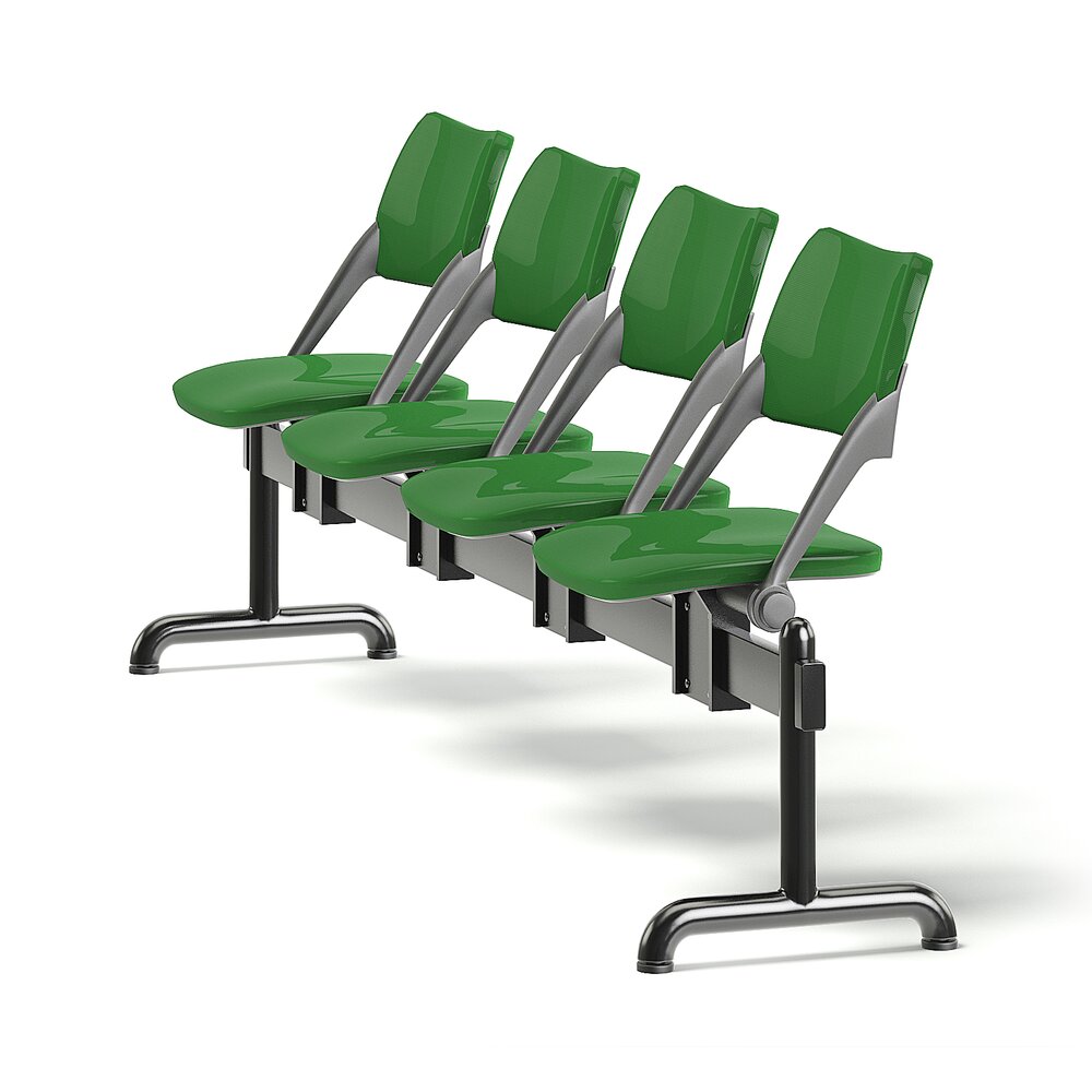 Green Waiting Chairs 3D model - Download Bench on 3DModels.org