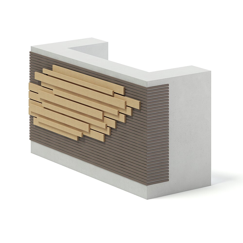 Rectangular Reception Desk 3D model - Download Work Space on 3DModels.org