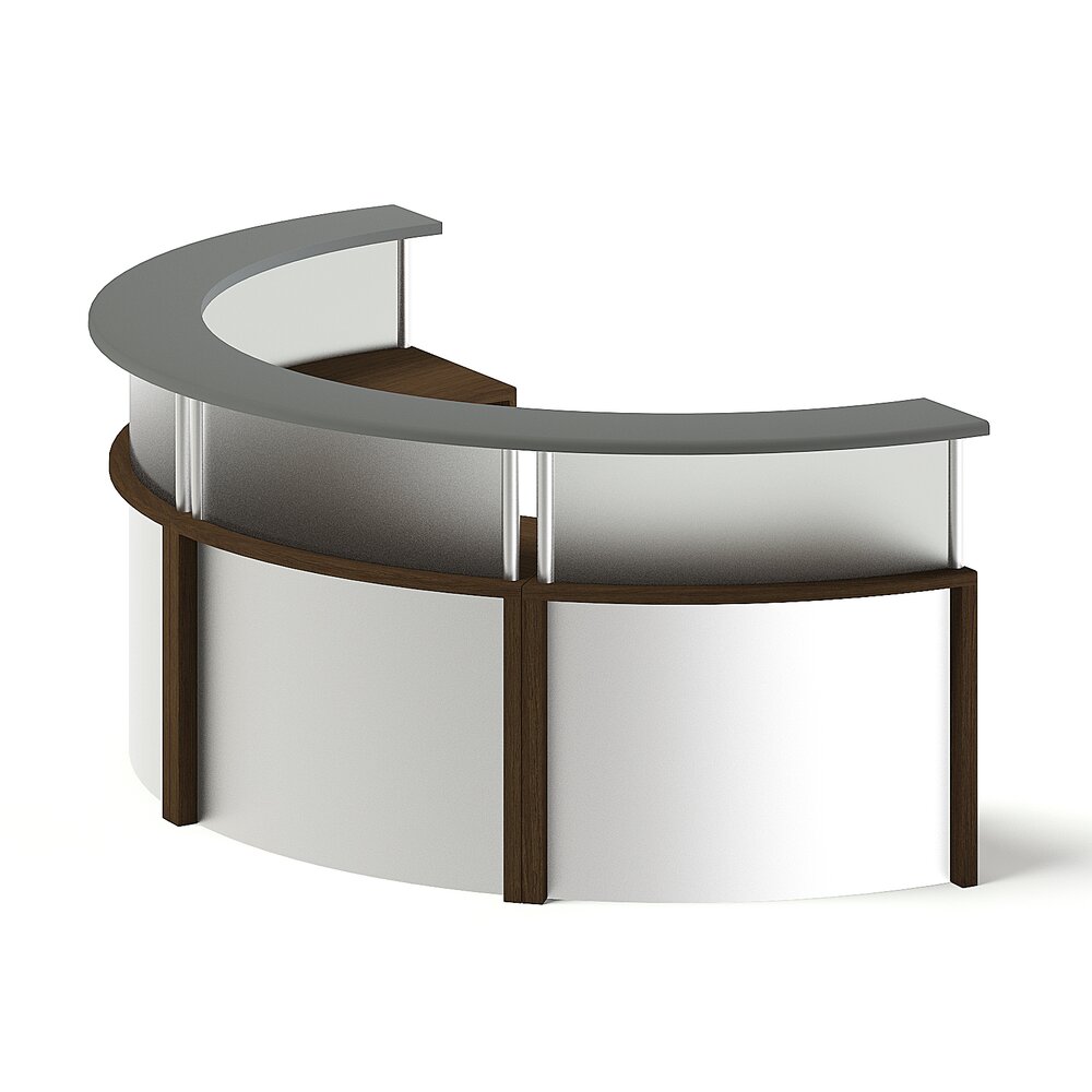 Round Reception Desk with Semi-Transparent Shelf 3D model - Download ...