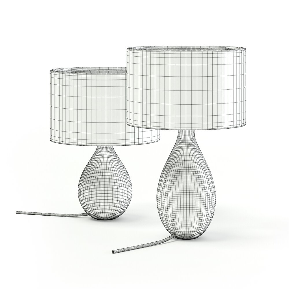 Two Glass Table Lamps 3D model - Download Lamp on 3DModels.org