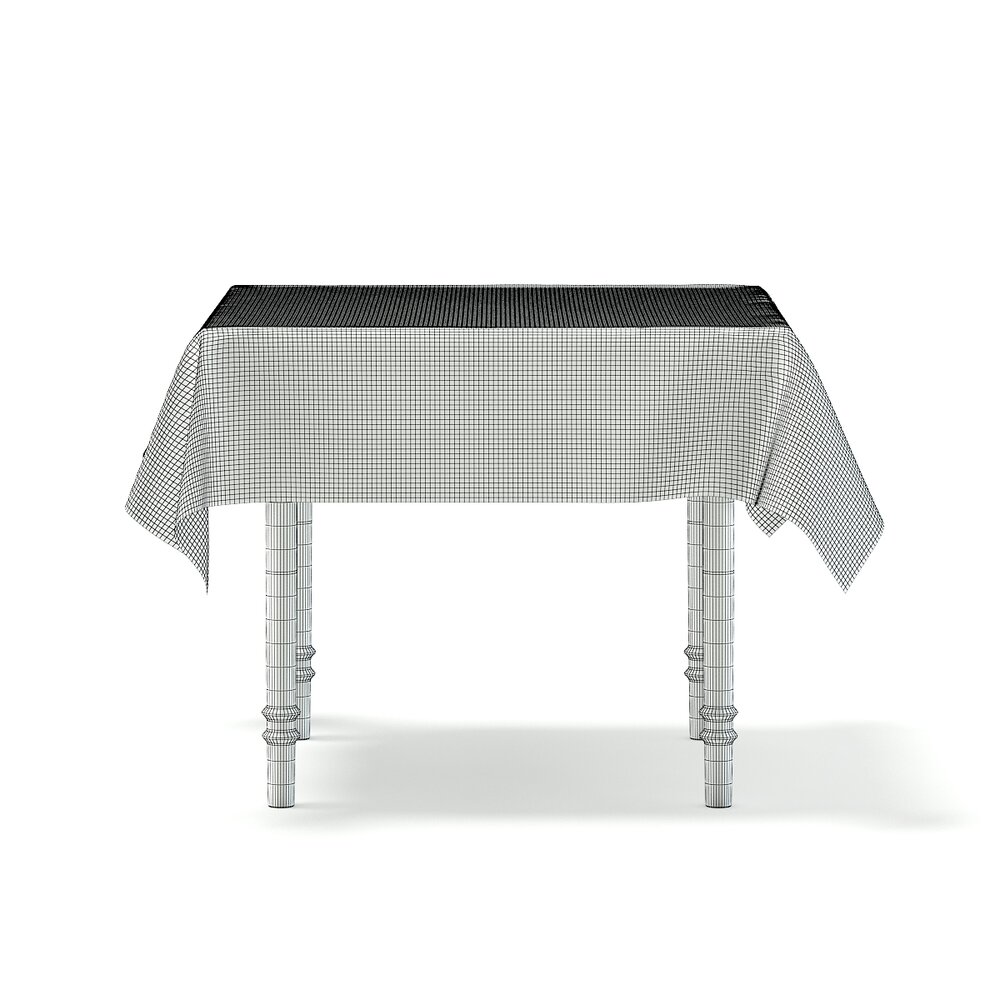 Classic Table With A Tablecloth 3D model - Download Table on 3DModels.org
