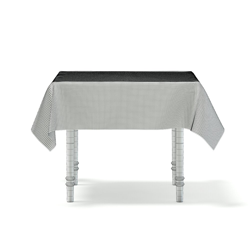 Classic Table With A Tablecloth 3D model - Download Table on 3DModels.org