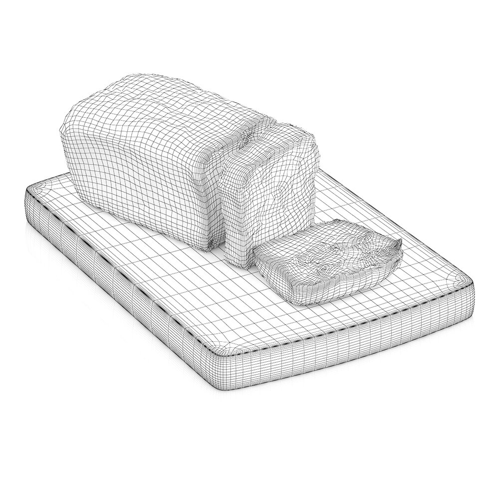 Sliced wholemeal bread 3D model - Download Dairy, Bakery on 3DModels.org