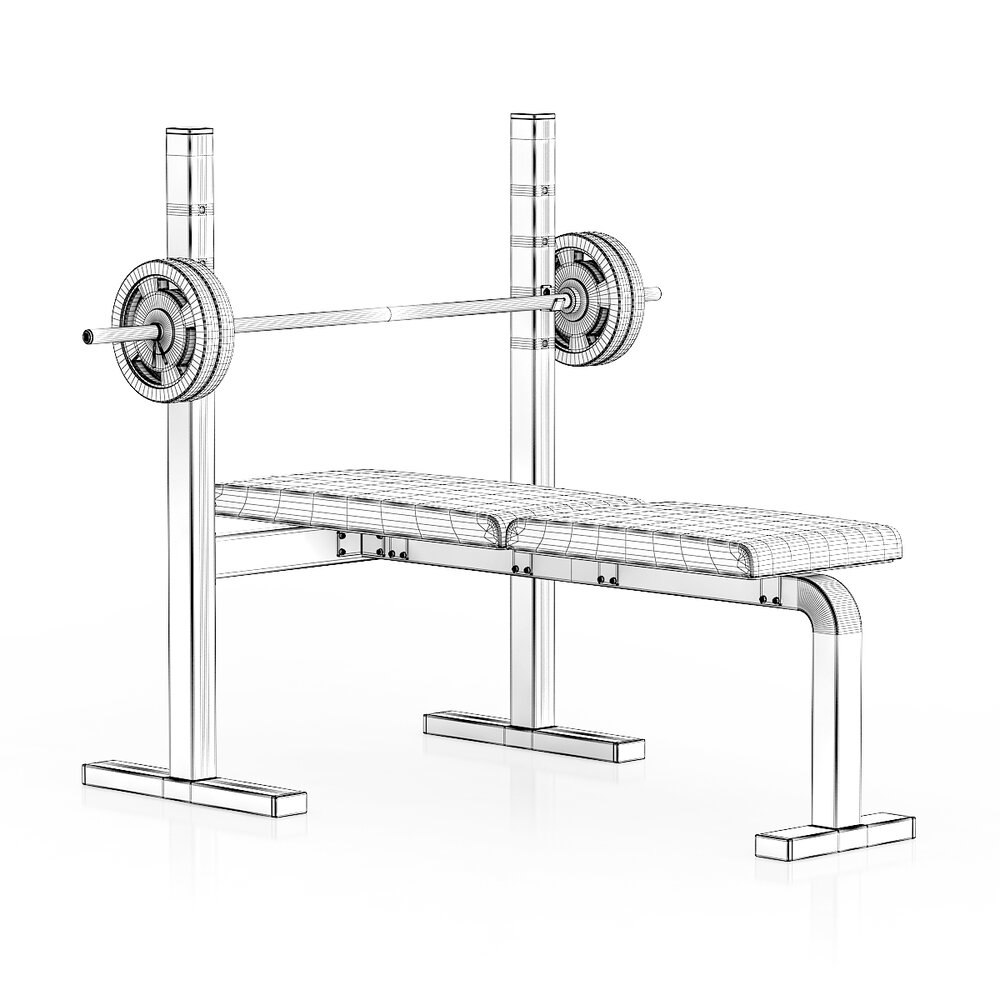 Flat Weight Bench 3D model - Download Sports Equipment on 3DModels.org