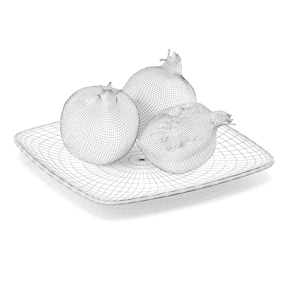 Pomegranate fruits 3D model - Download Fruit on 3DModels.org