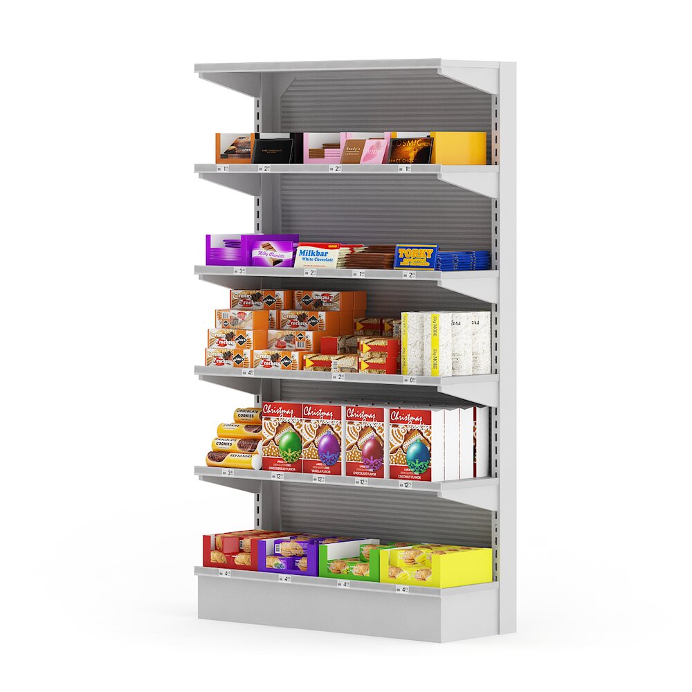 Market Shelf – Cookies and Chocolates 3D model - Download Commercial ...
