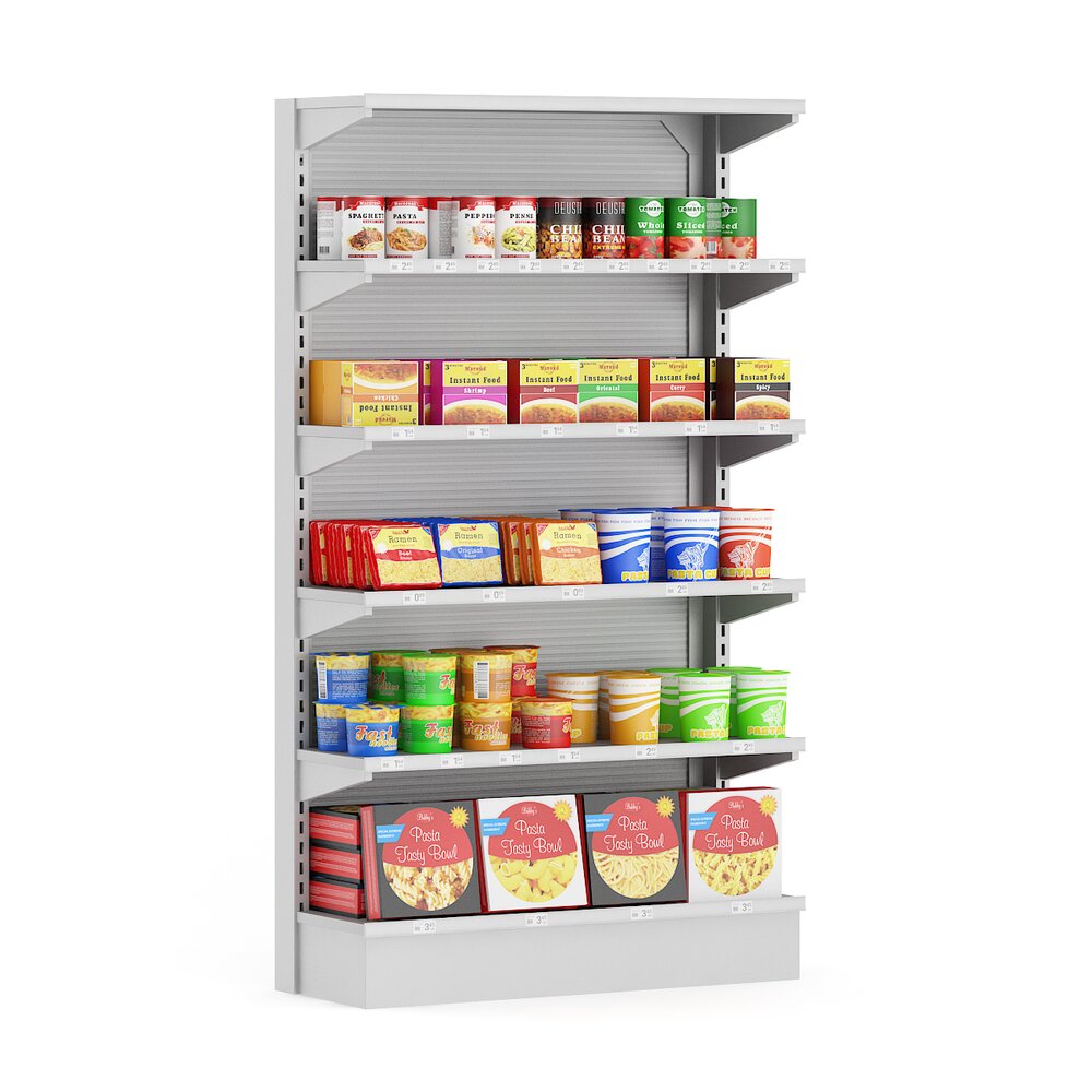 Market Shelf – Instant Foods 3D model - Download Commercial Appliance ...