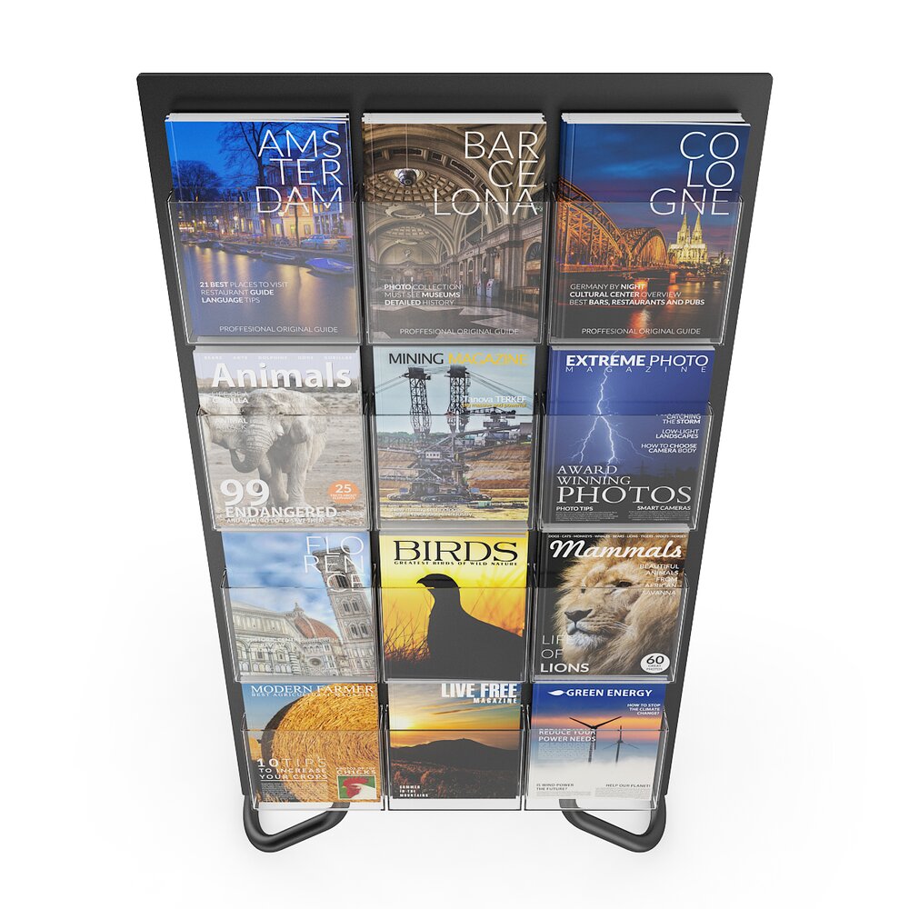 Market Stand with Magazines 3D model - Download Commercial Appliance on ...