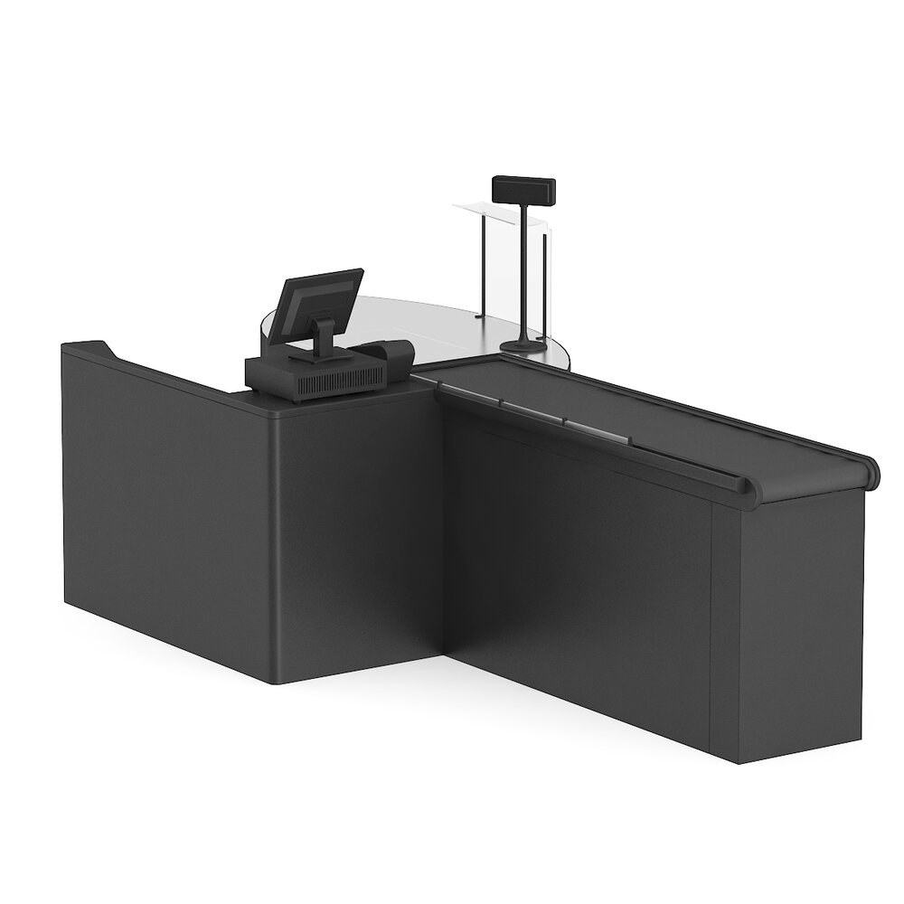 Supermarket Cashier Desk 3D model - Download Commercial Appliance on ...