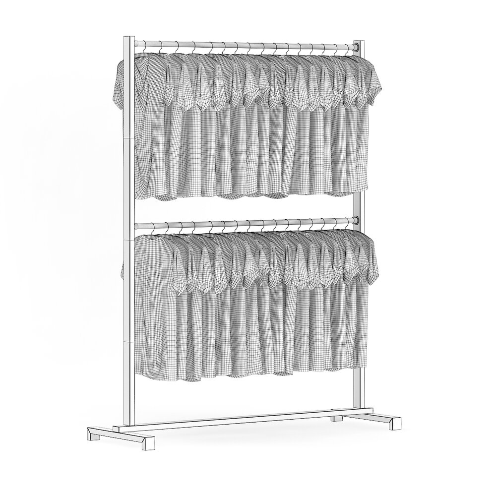 Market Stand – T-Shirts 3D model - Download Commercial Appliance on ...