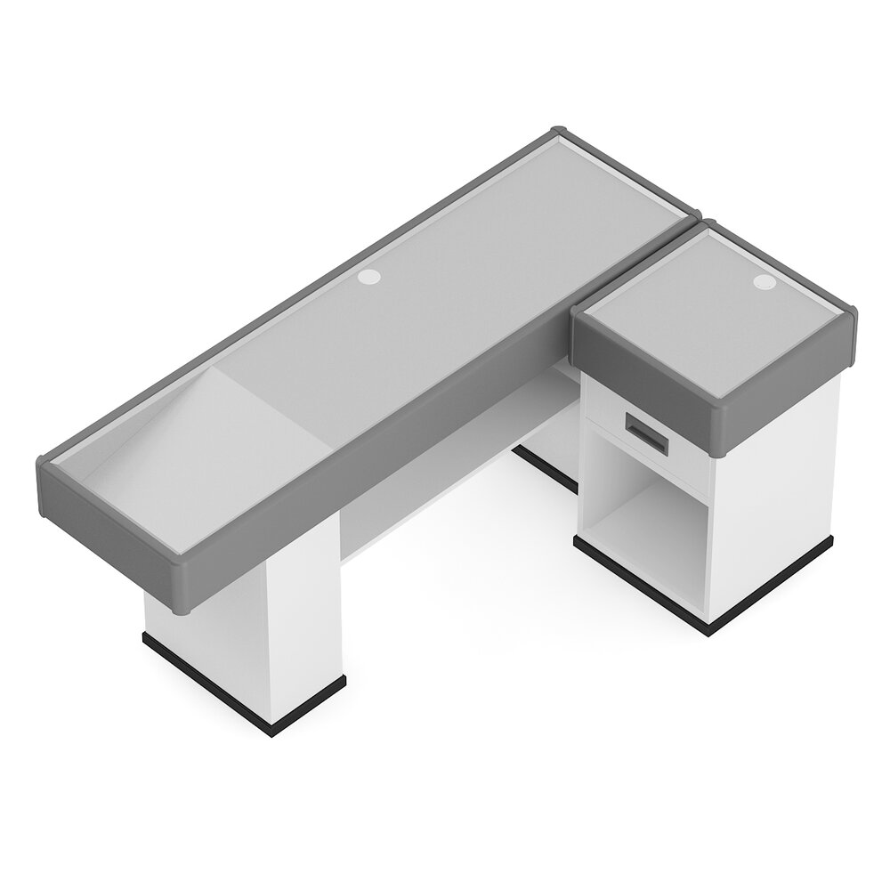 Grey Cashier Desk 3D model - Download Commercial Appliance on 3DModels.org