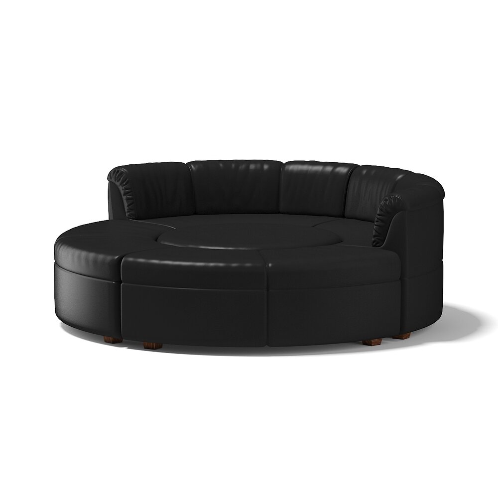 Black Round Sofa 3D model - Download Sofa on 3DModels.org