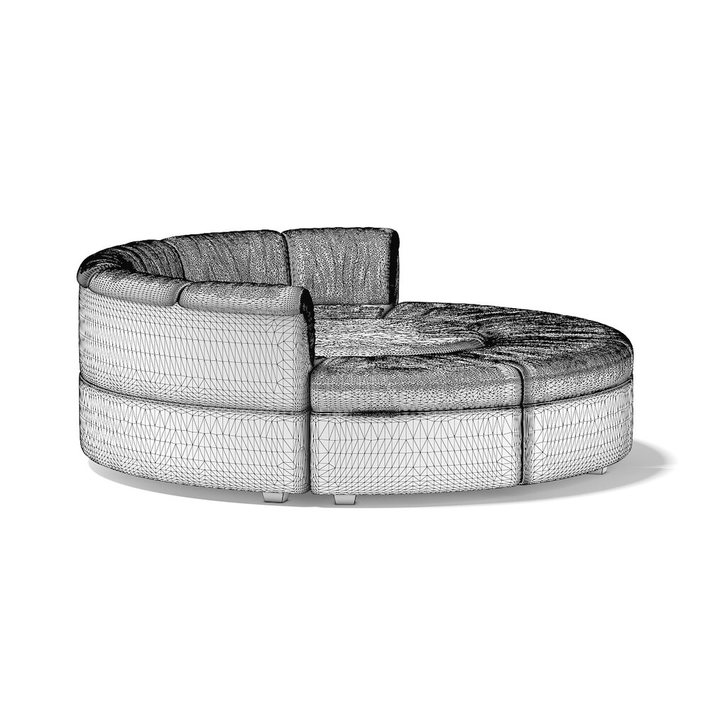 Black Round Sofa 3D model - Download Sofa on 3DModels.org