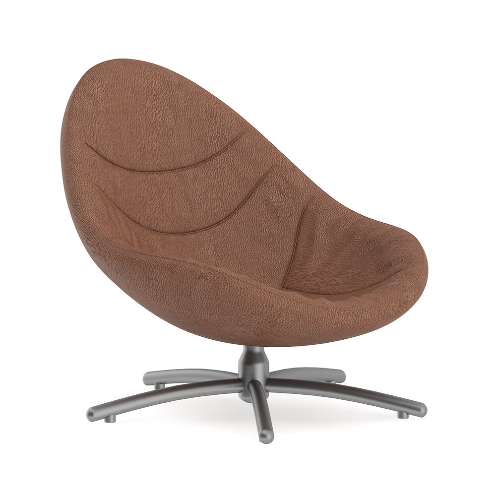 Brown Leather Swivel Chair 3D model - Download Armchair on 3DModels.org