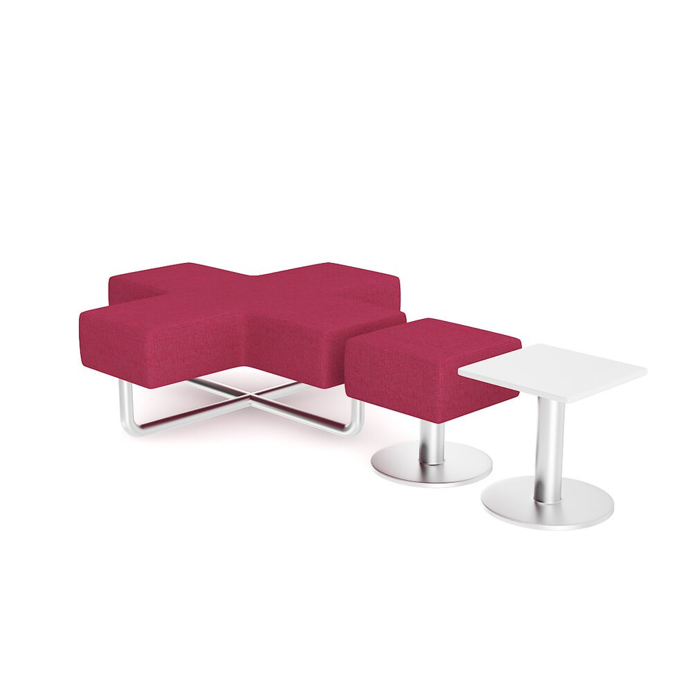 Purple Poufs and Coffee Table 3D model - Download Sofa on 3DModels.org