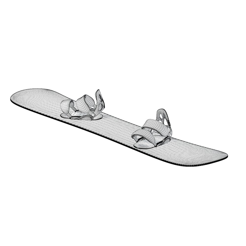 Tabla de Snowboard Azul Con Fijaciones Blancas Modelo 3D - Descargar ...
