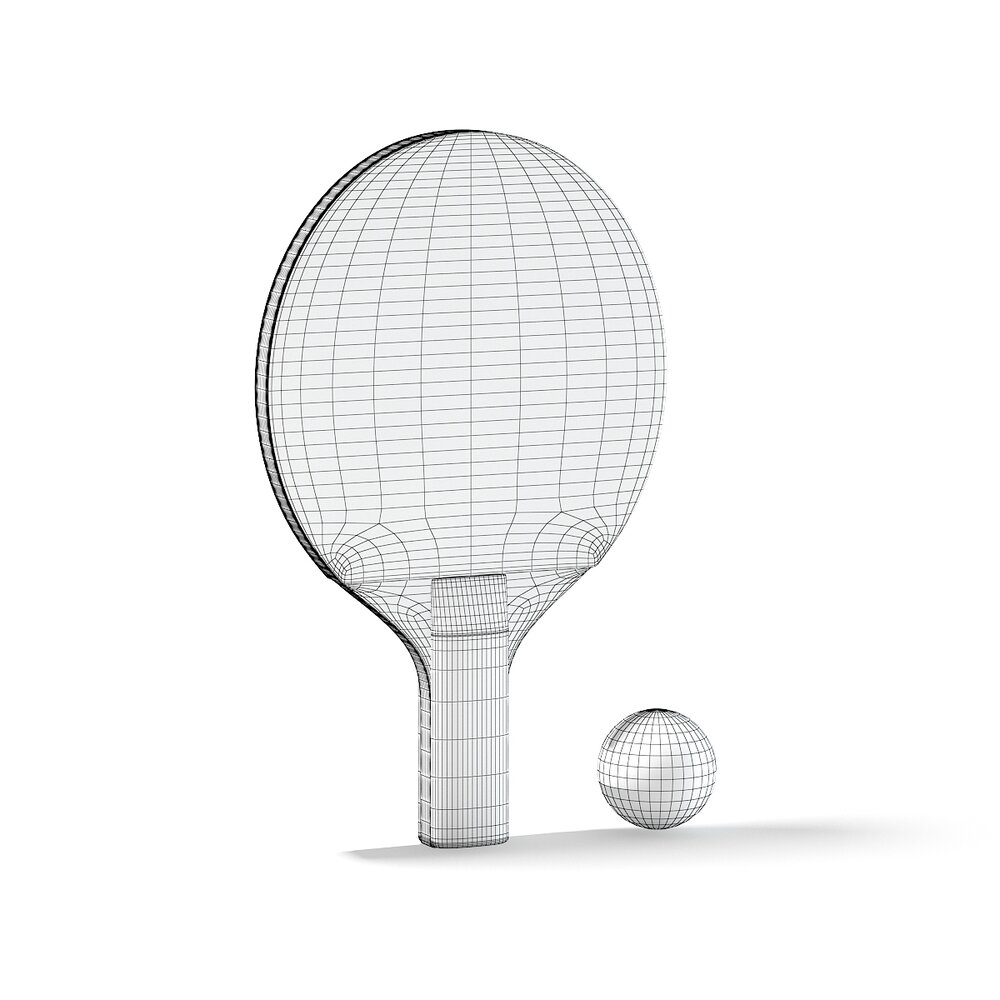 Table Tennis Racket and Ball 3D model - Download Sports Equipment on ...