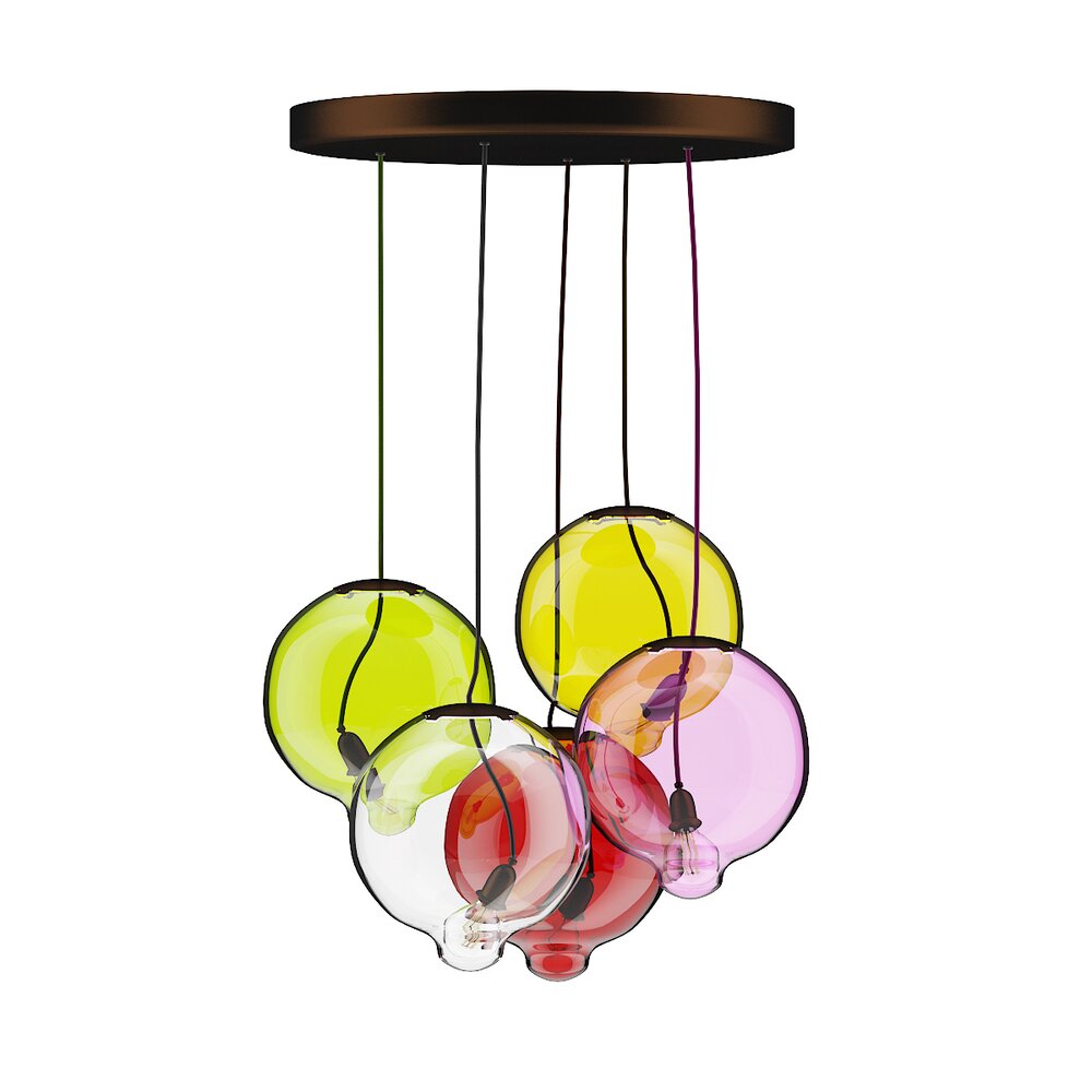 Colored Glass Ceiling Lamp 3D model - Download Lamp on 3DModels.org