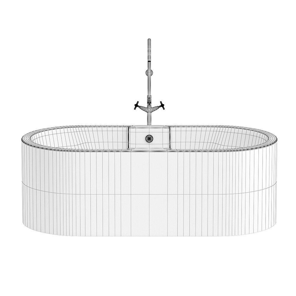 Large Rounded Bathtub 3D model - Download Bathroom Fixtures on 3DModels.org