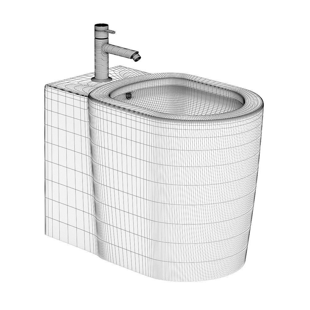 Standing Bidet 3D model - Download Bathroom Fixtures on 3DModels.org