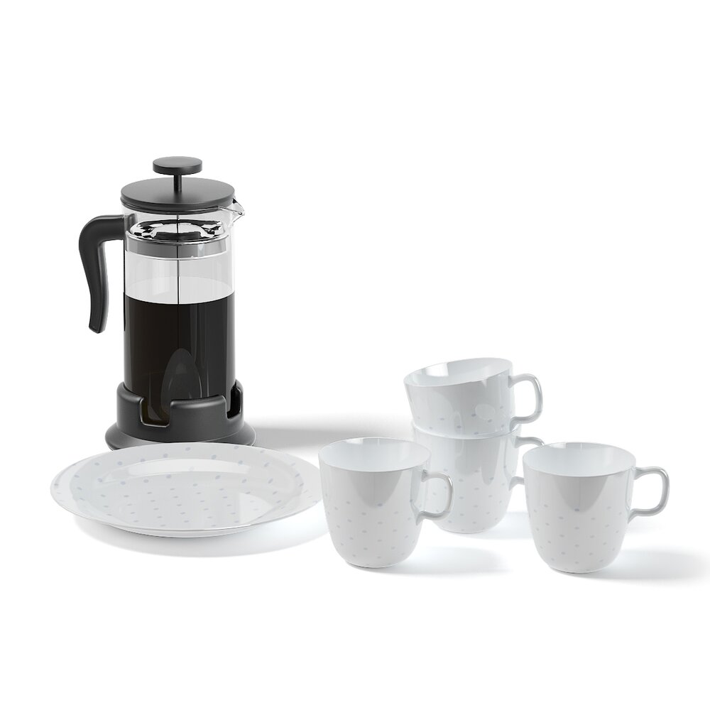 Tea Set and Tea Infuser 3D model - Download Tableware on 3DModels.org