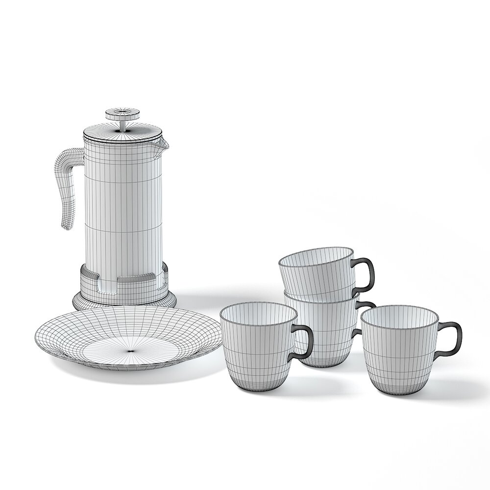 Tea Set and Tea Infuser 3D model - Download Tableware on 3DModels.org