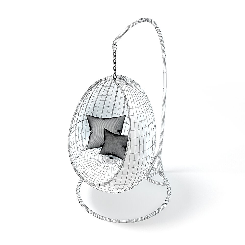 Wicker Hanging Chair 3D model - Download Armchair on 3DModels.org