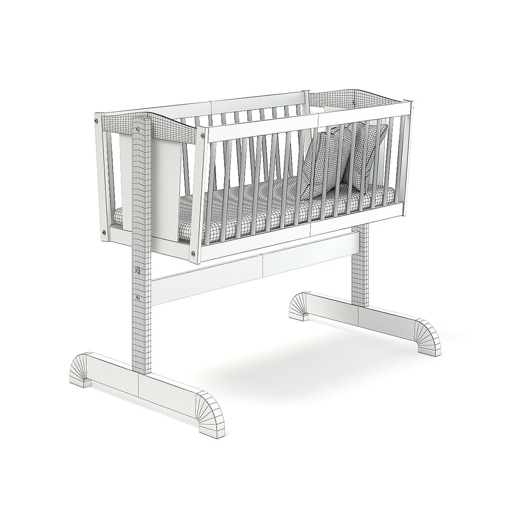 White Cradle 3D model - Download Bed on 3DModels.org