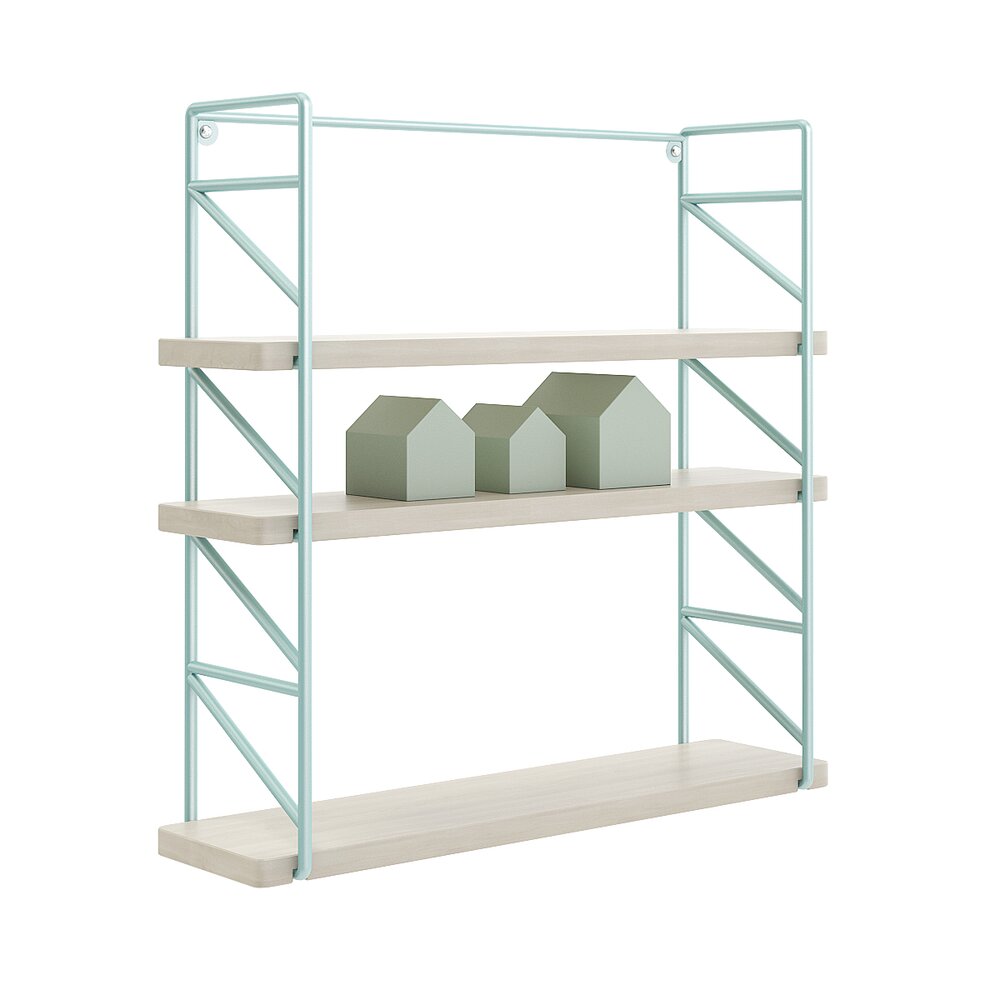 Wall Shelf with House Shape Blocks 3D model - Download Shelving on ...