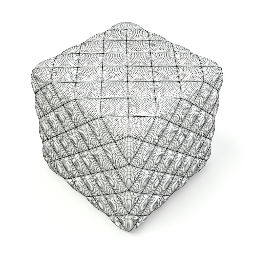 Black Leather Cube Pouf 3D model - Download Ottoman on 3DModels.org