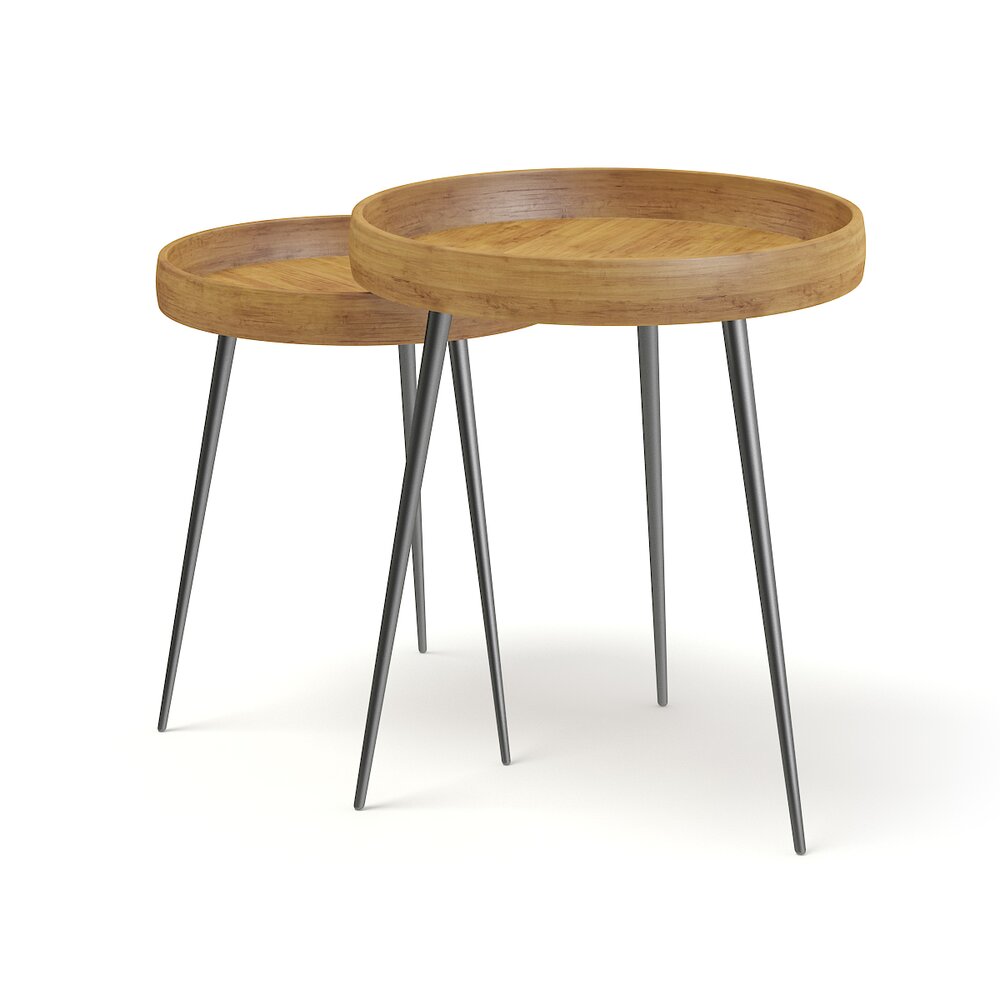 Two Small Tables with Black Metal Legs 3D model - Download Table on ...