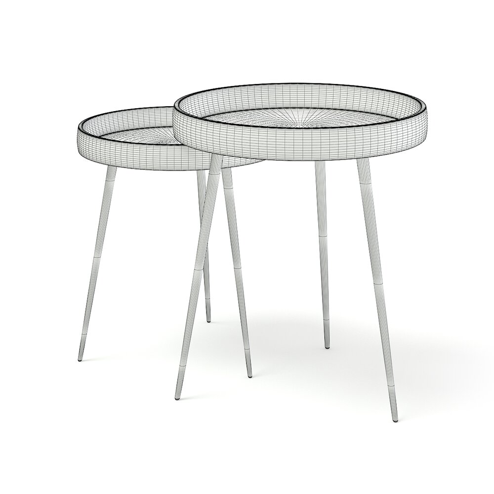 Two Small Tables with Black Metal Legs 3D model - Download Table on ...