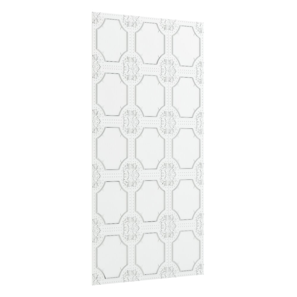 Panel de Pared Blanco Elegante Con Diseño Octagonal Modelo 3D ...