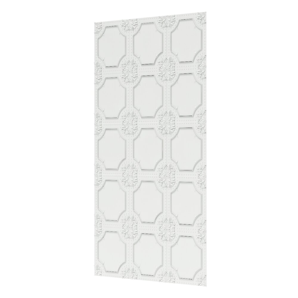 Panel de Pared Blanco Elegante Con Diseño Octagonal Modelo 3D ...