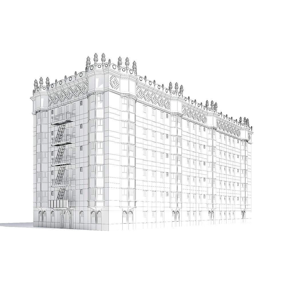 White Apartment Building 3D model - Download Buildings on 3DModels.org