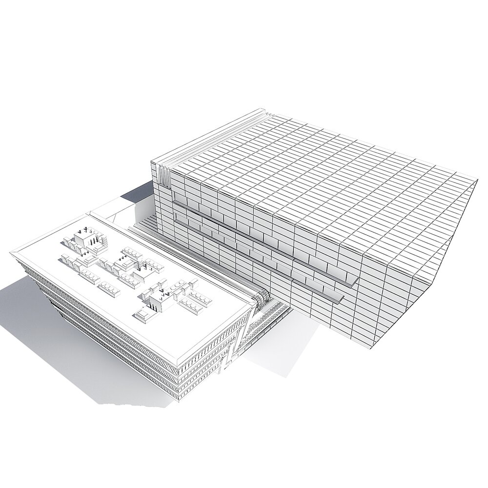Modern Shape Library Building 3D model - Download Buildings on 3DModels.org