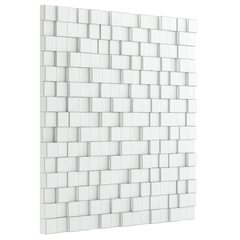 Green Wooden Blocks Wall Panel 3D model - Download Decoration on ...