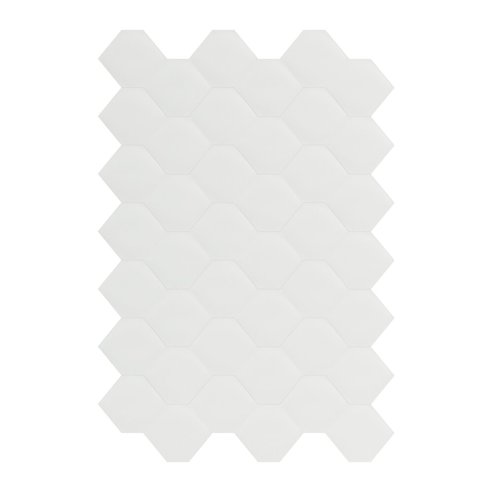Panel de Pared Hexagonal Blanco Con Acabado Brillante Modelo 3D ...