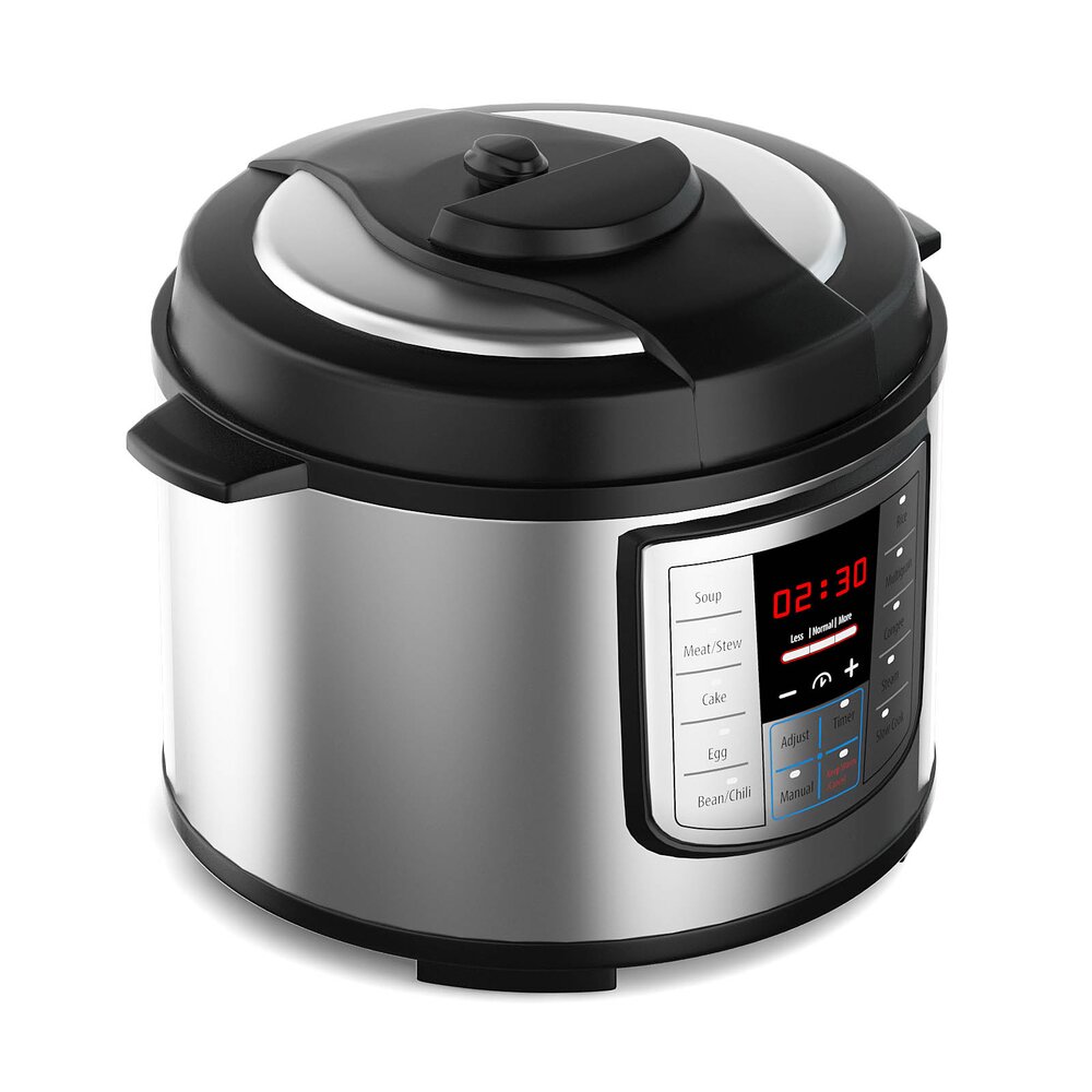 Silver and Black Pressure Cooker 3D model - Download Home Appliances on ...